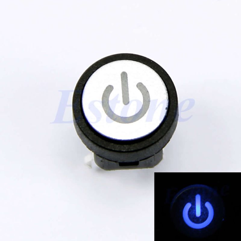 Blue Led Light Power Symbol Push Button Computer C... – Grandado