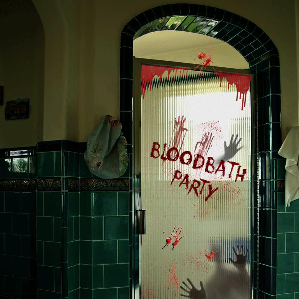 Halloween Blood Handprint Blood Footprint Wall Sti... – Grandado