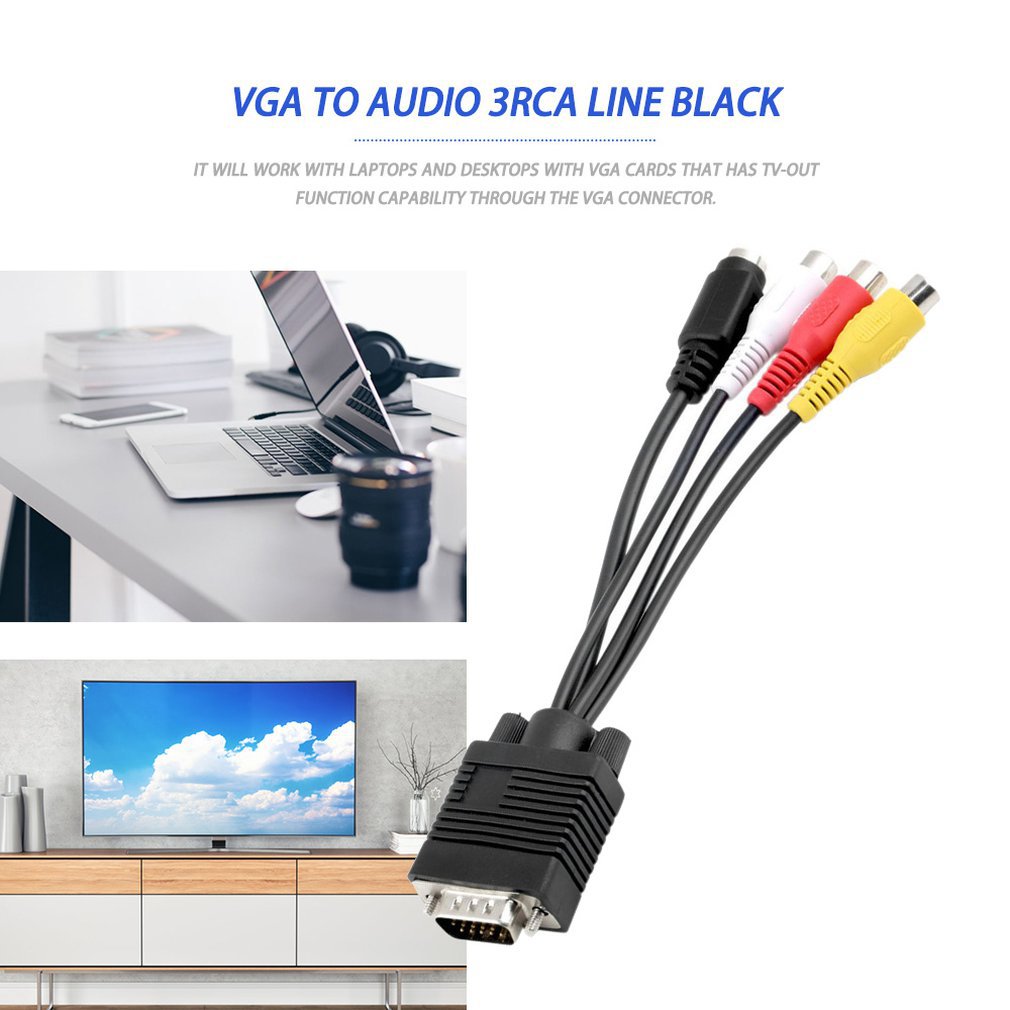 hdmi to vga VGA SVGA to S-VIDEO 3 RCA Female Conve... – Vicedeal