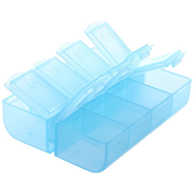 Plastic Rectangle 8 Compartments 7 Days Medicine P... – Vicedeal