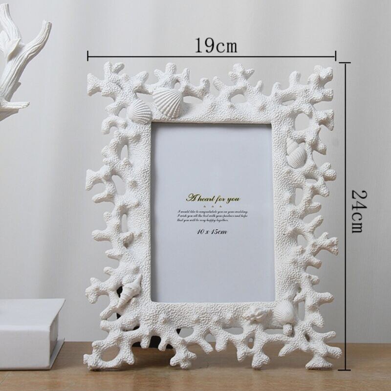 Mediterranean Style Resin Frame Table Coral 6 Inch... – Grandado