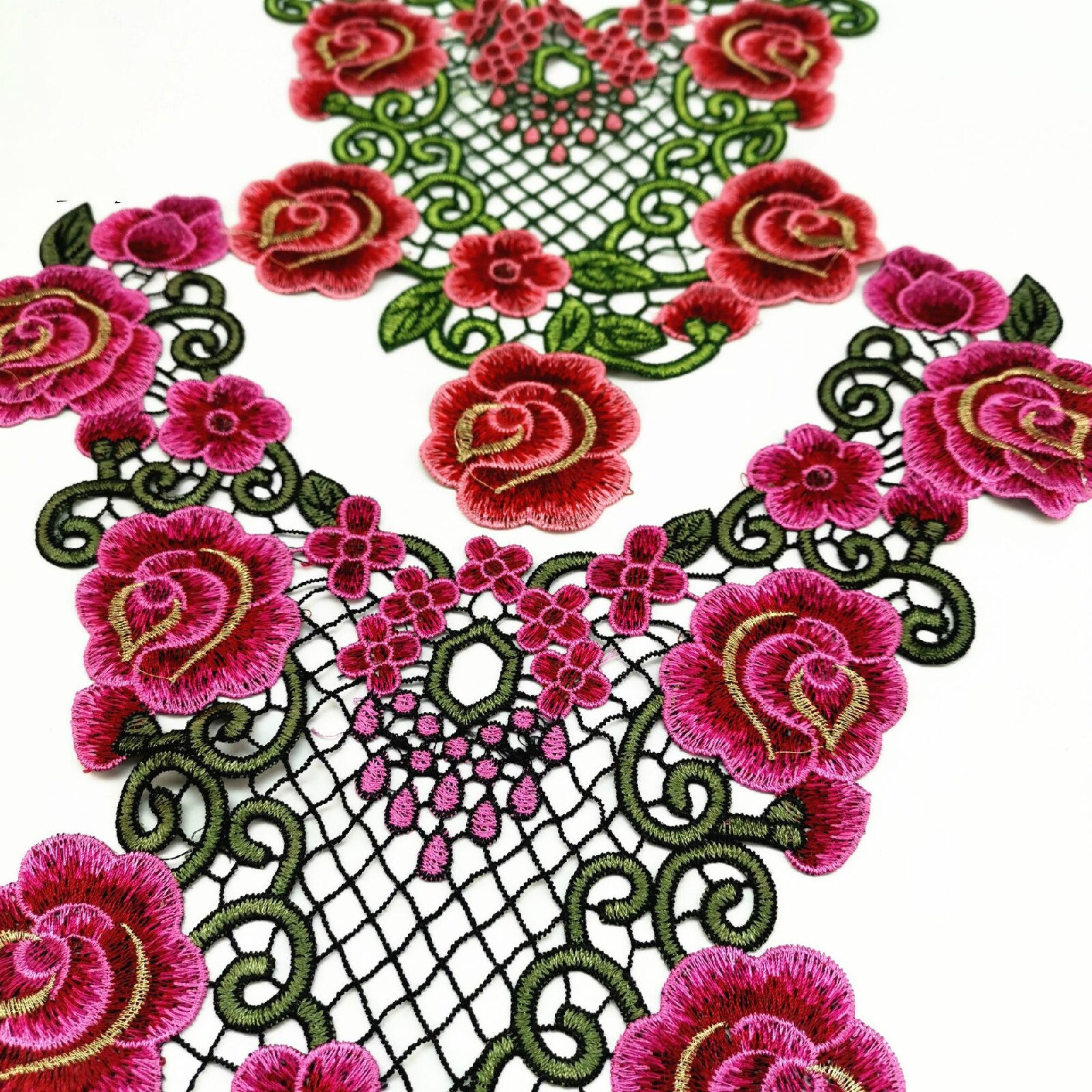 DIY sewing dresses flower applique Collar applique... – Vicedeal