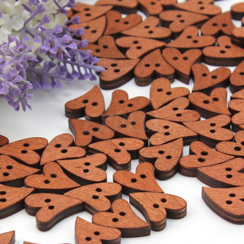 Sewing Buttons Heart Shape Wooden Buttons Craft Sc... – Grandado
