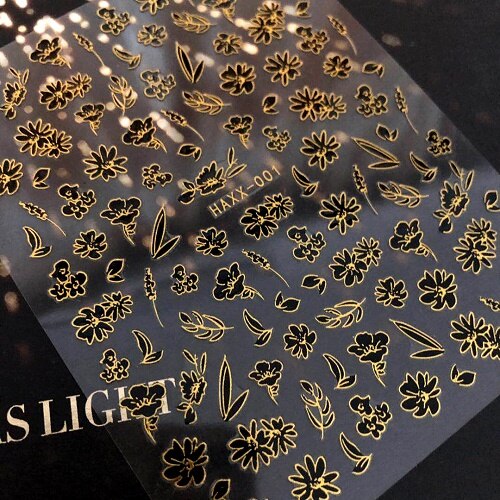 3d nail art stickers decal GOLD HAXX-1-2 GLOWER Bl... – Vicedeal