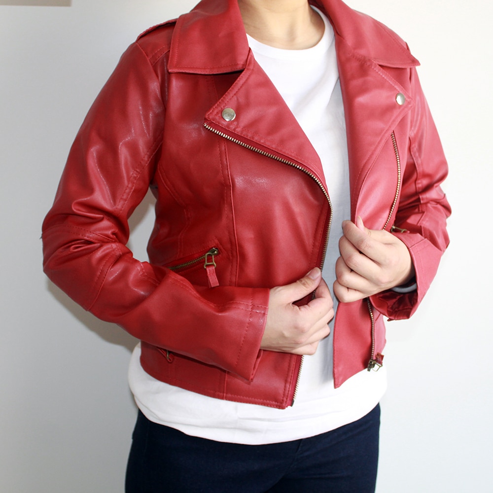 Autumn Street Women's Short Washed PU Leather Jack... – Vicedeal