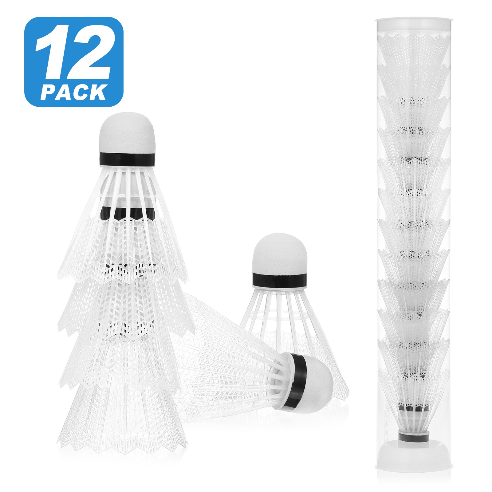 12 Stuks Nylon Shuttles Duurzame Plastic Badminton... – Vicedeal