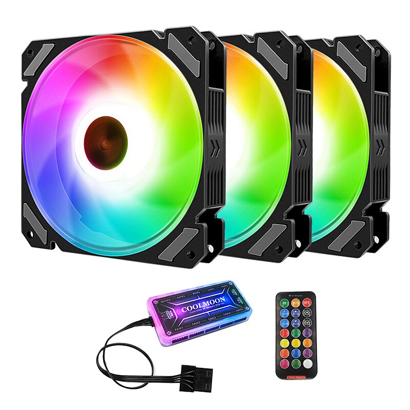Coolmoon Rgb Computer Case Fan, 12Cm Synchrone Sti... – Vicedeal