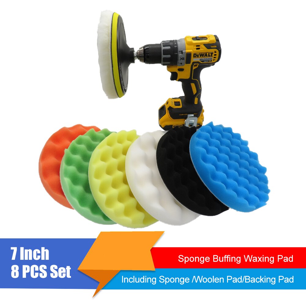 8Pcs Set /5/6/7 inch Car Polishing Pad Sponge Buff... – Grandado