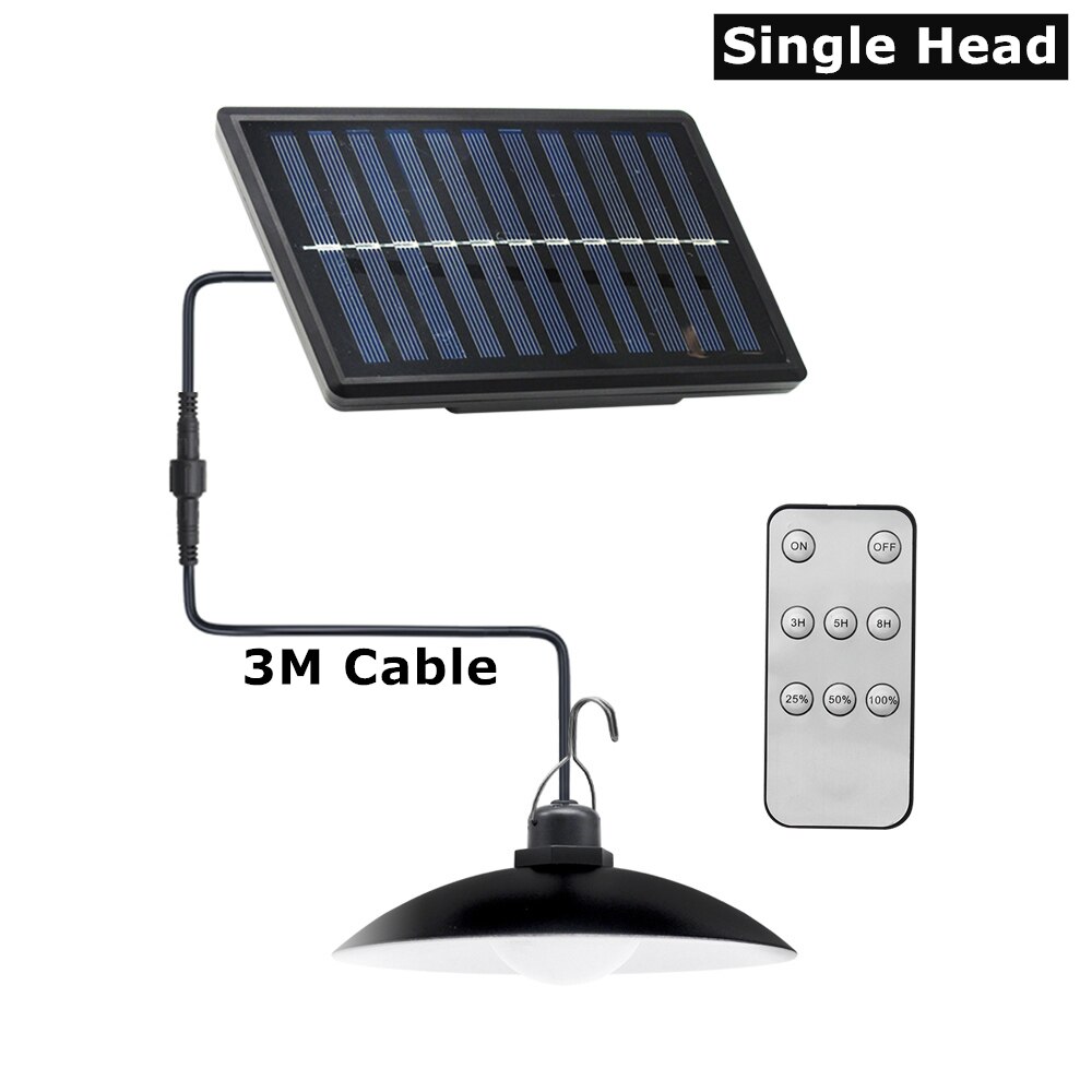 Double/Single Head Solar Pendant Lamp With Remote ... – Vicedeal