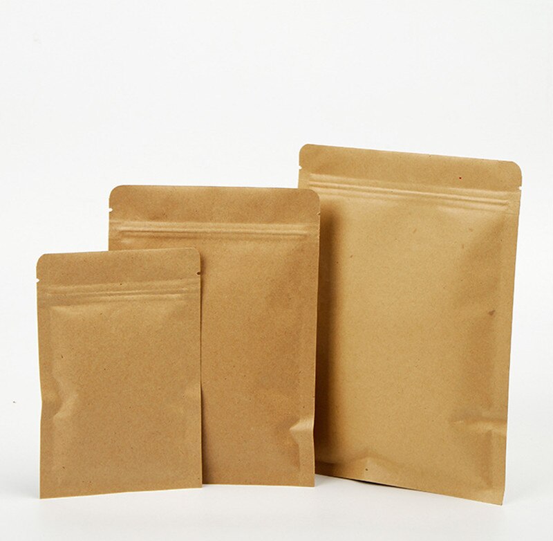 100 stücke Flache Kraft Papier Zip-Lock Verpackung... – Grandado