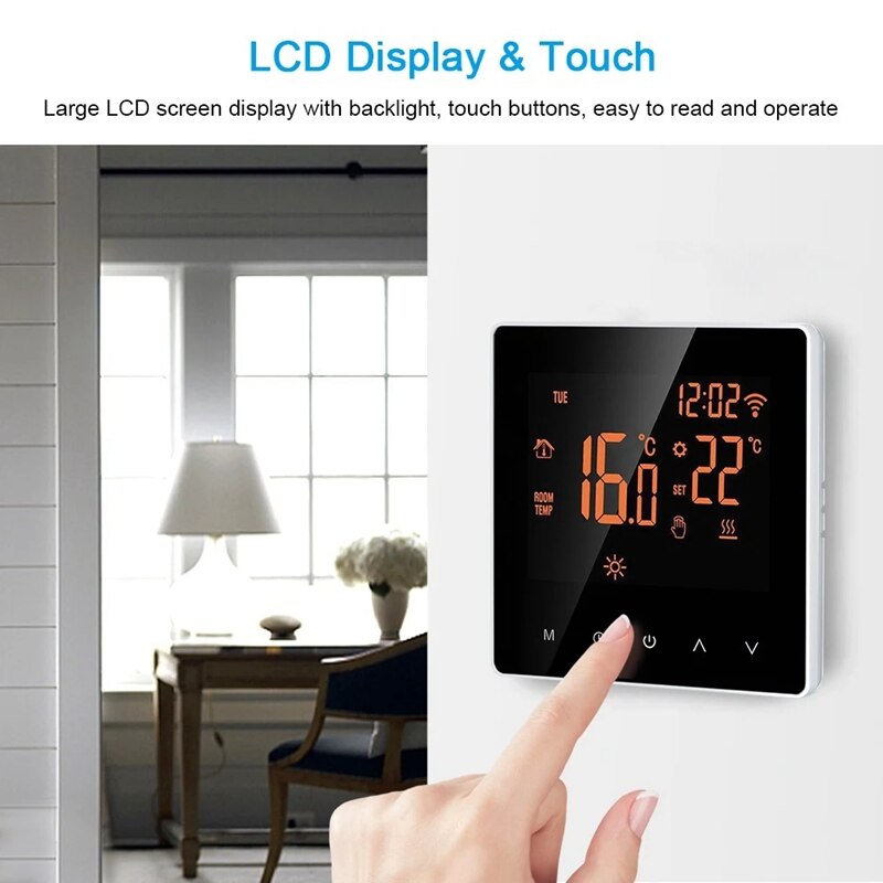 Wi-Fi Smart Thermostat APP Control LCD Press Sn We... – Grandado