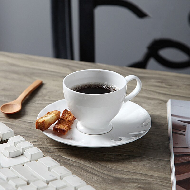 European Ceramic Minimalist Coffee Cup with Saucer... – Grandado