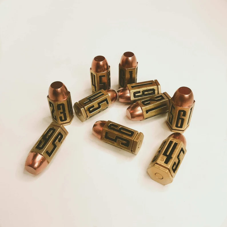 D6 Bullet Dice Set 9mm 6 Sided Metal Bullet Polyhe... – Grandado