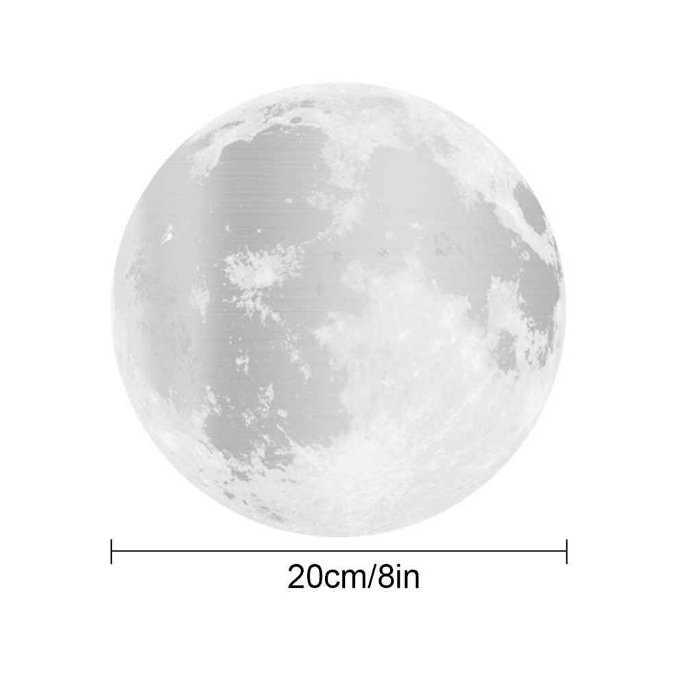 40cm Luminous Moon 3D Wall Sticker Round Glow In T... – Grandado