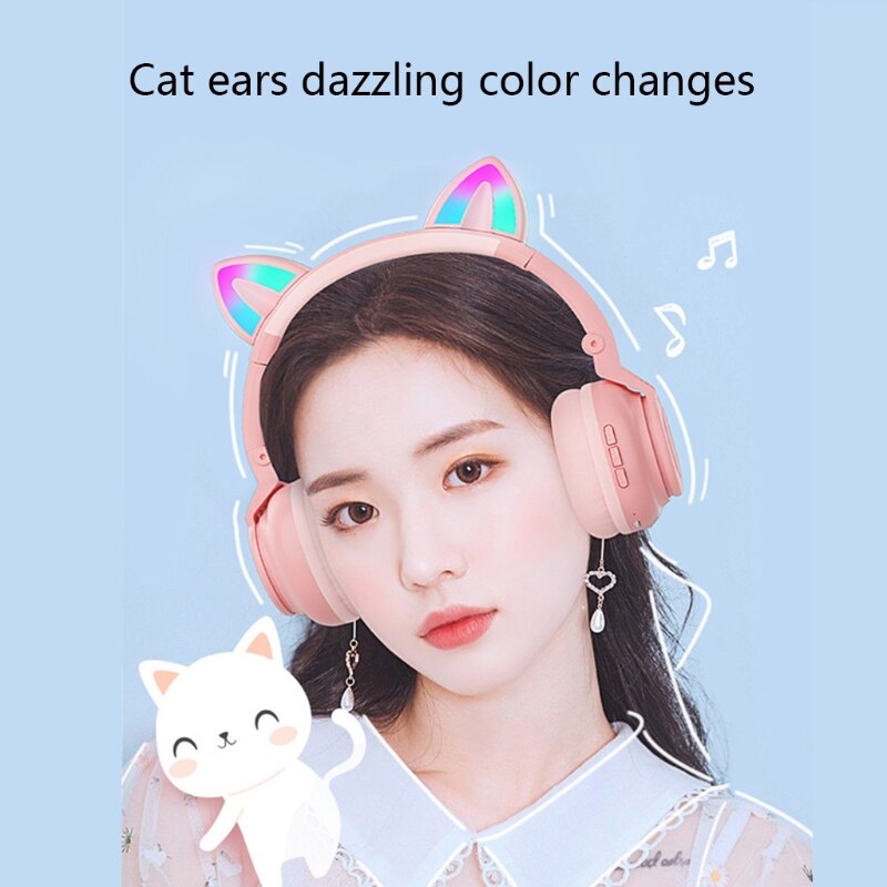 Écouteurs Bluetooth Oreille Chat LUMIÈRE LED Sans ... – Grandado