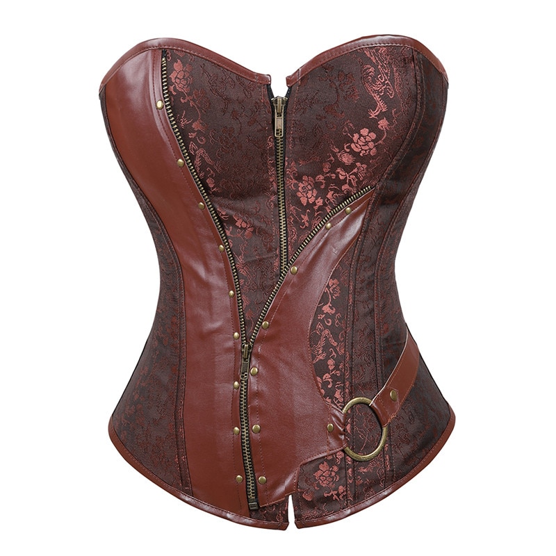 Steampunk Corset Leather Waist Control Sexy Corset... – Grandado