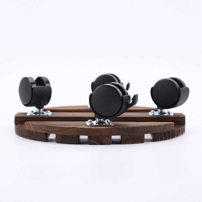 Movable Plant Stand Caddy Round Flower Pot Wooden ... – Grandado