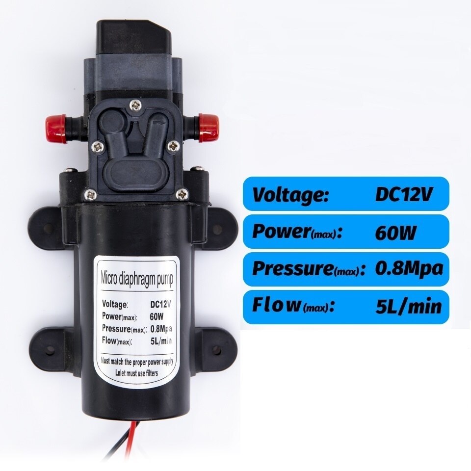 Membraanwaterpomp Dc 12V 80PSI 5L/Min Water Hoge D... – Grandado
