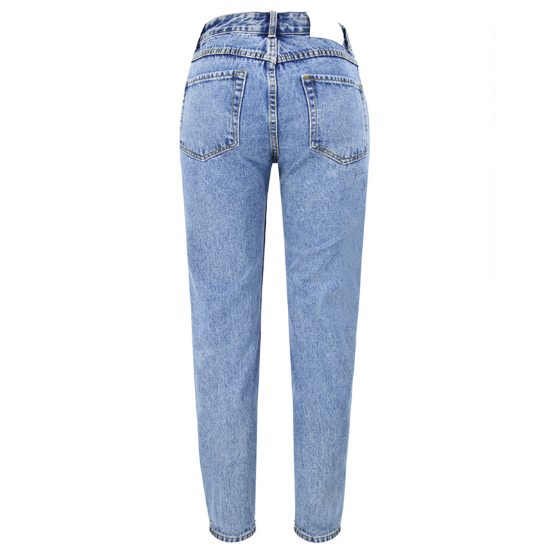 Bleached Slim High Waist Skinny Pencil Jeans Woman... – Grandado