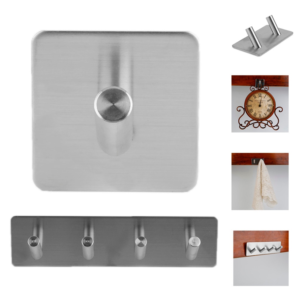 304 Stainless Steel 3M Self Adhesive Hook Hat Key ... – Grandado