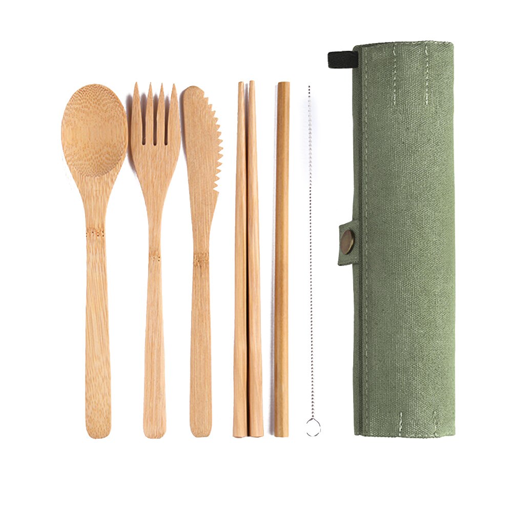 Juego de cubiertos de bambú Biodegradable, utensil... – Grandado