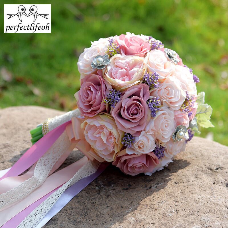 perfectlifeoh Wedding Bouquets Silk Wedding Bouque... – Grandado