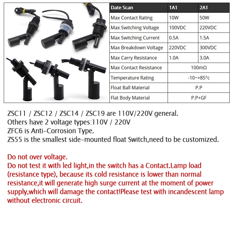 5PCS M16*2.0mm ZPC5 100V 220V Liquid Float Water L... – Grandado