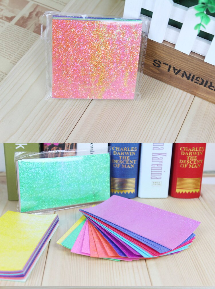 50pcs/lot bulk pack shiny craft paper 10 colors pe... – Grandado