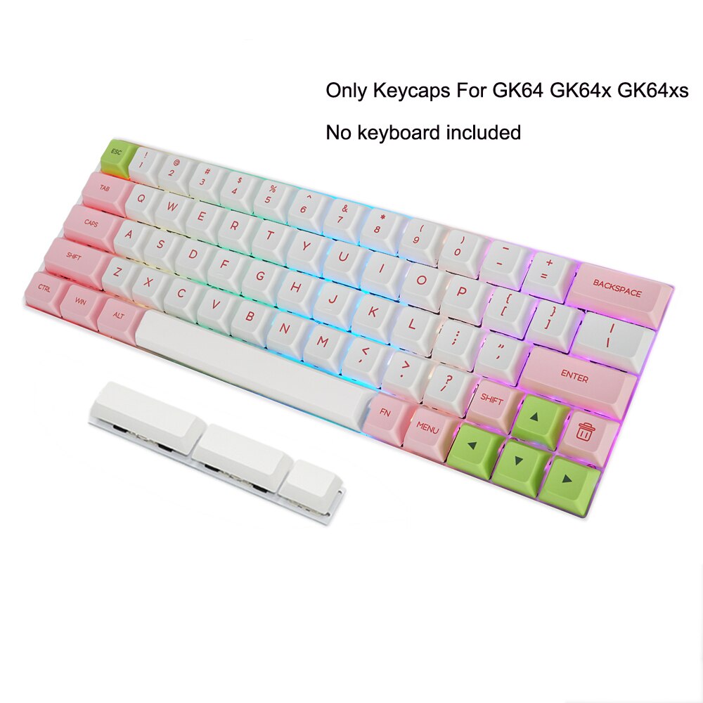 64 Ansi Dye Sub Roze Wit Grijs Wit Keyset Pbt Keyc... – Grandado