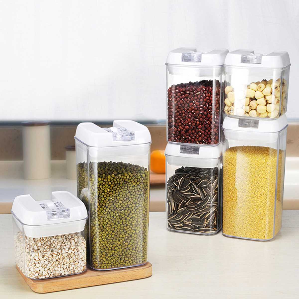 6Pcs Dry Food Storage Box Food Containers Transpar... – Grandado