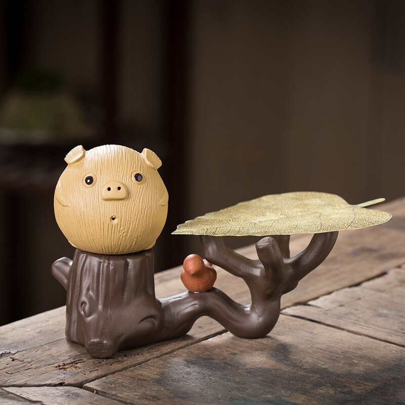 LUWU zisha tea pet cute pig purple clay tea play c... – Grandado