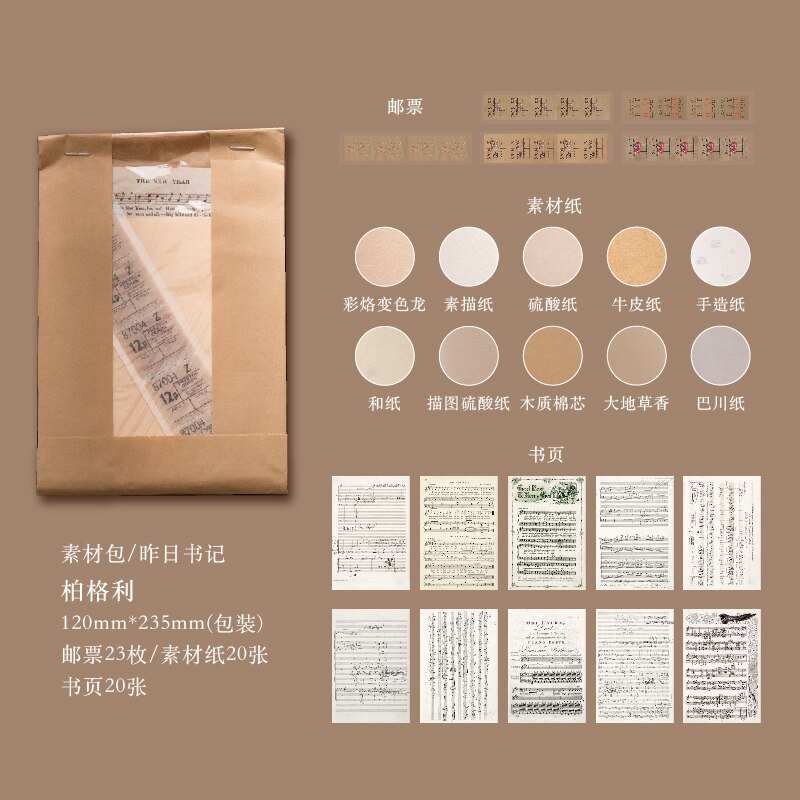 Vintage Material Package Antique Pages Collage Scr... – Vicedeal