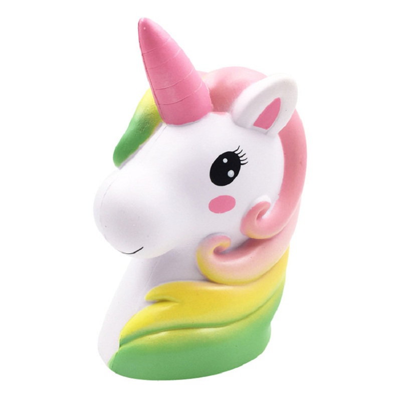 Jumbo Colorful Unicorn Head Squishy Soft Slow Risi... – Grandado