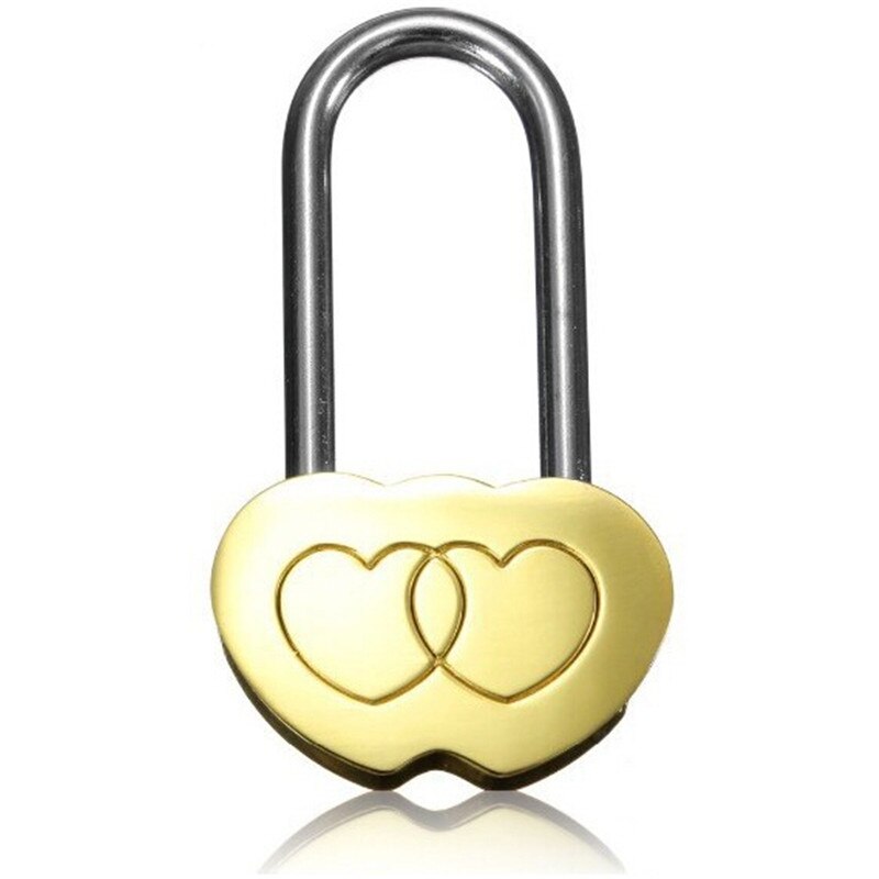 1PC Padlock Love Lock Engraved Double Heart Valent... – Grandado