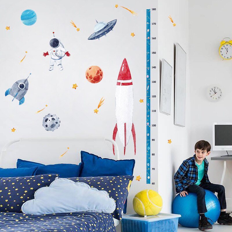 Rocket Height Measure Wall Sticker For Kids Rooms ... – Grandado