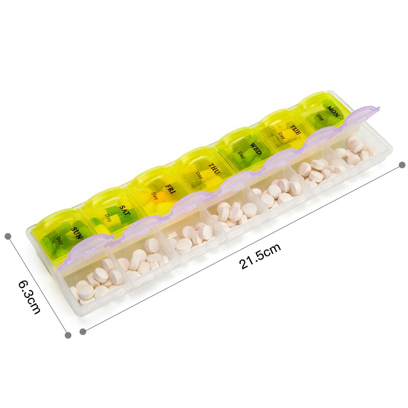 14 Grids 7 Days Weekly Candy Pill Case Medicine Ta... – Grandado