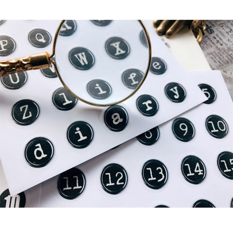 Vintage letter stickers day pay black and white En... – Grandado