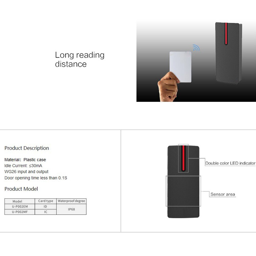 IP68 Waterproof RFID Card Reader for Wiegand Acces... – Vicedeal