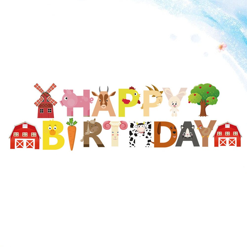 26pcs Cake Toppers Banner Animals Farm Themed Ador... – Vicedeal