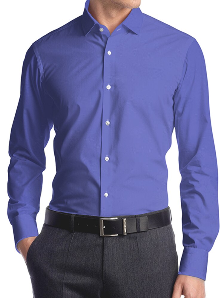 Klassieke blauwe heren overhemden kantoor overhemd... – Vicedeal