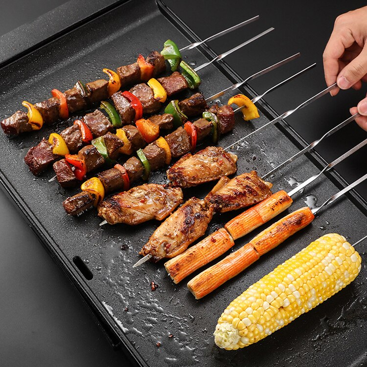 12Pcs BBQ Barbecue Skewers Needle Stick Stainless ... – Grandado