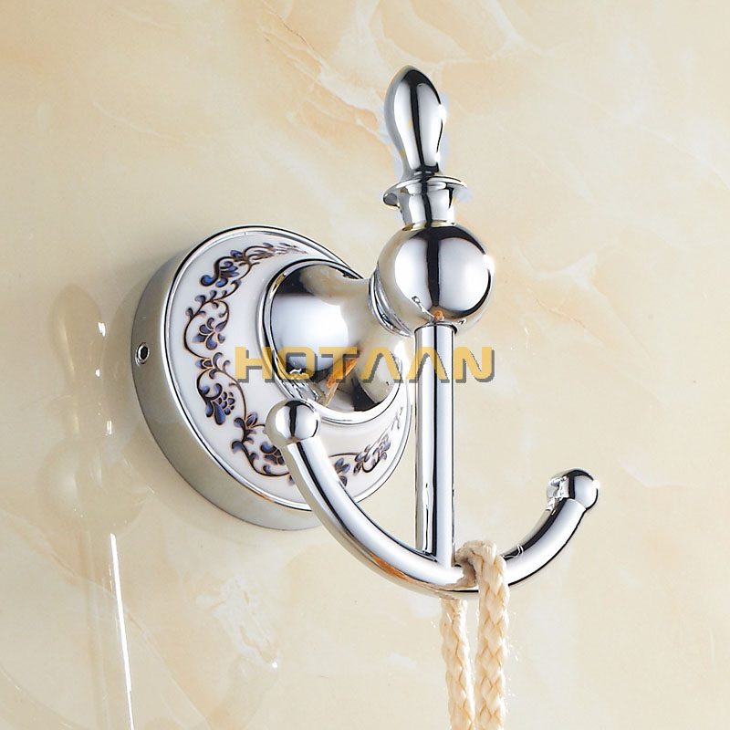 Ceramic Robe Hooks Chrome Stainless Steel Towel Ho... – Grandado