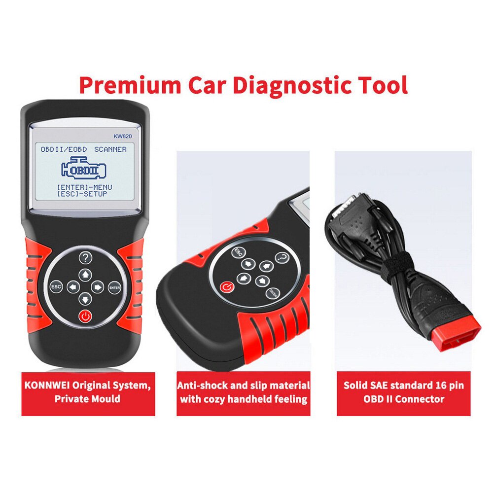 Car Fault Scanner Car Diagnostic Tool Kw 820 EOBD ... – Vicedeal