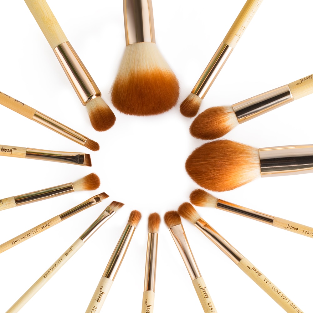 Jessup Brand 15pcs Beauty Bamboo Makeup Brushes br... – Grandado