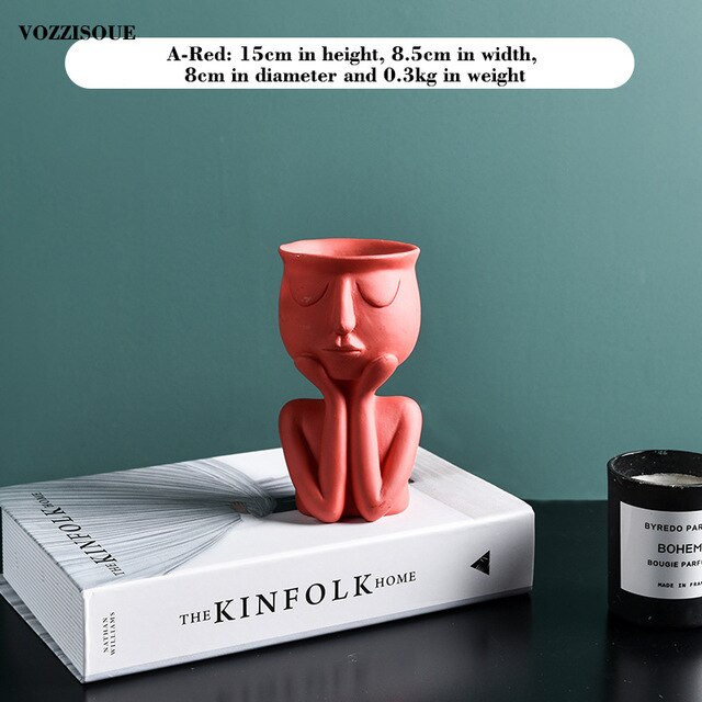 Character Portrait Flower Pot Desktop Vase Resin S... – Vicedeal