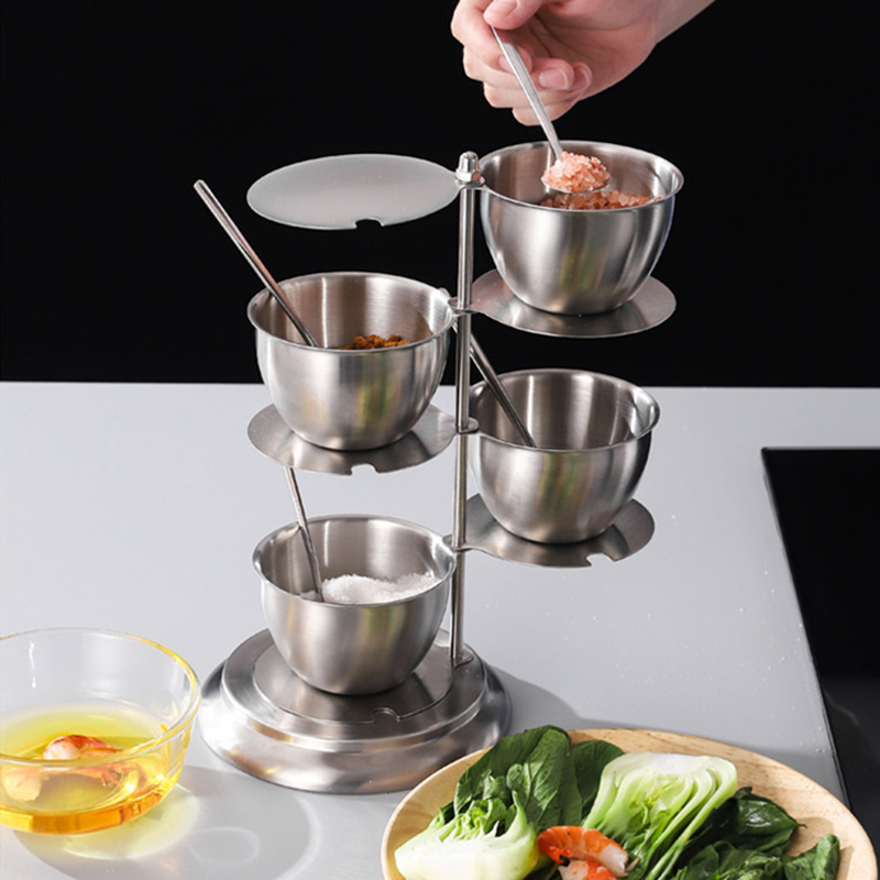 Stainless Steel Spice Jars Lid Cooking Dispenser S... – Grandado