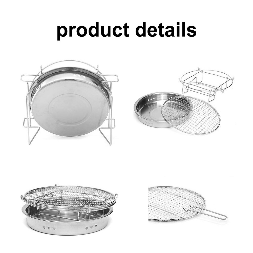 Round Portable Stainless Steel Folding Grill Firew... – Grandado