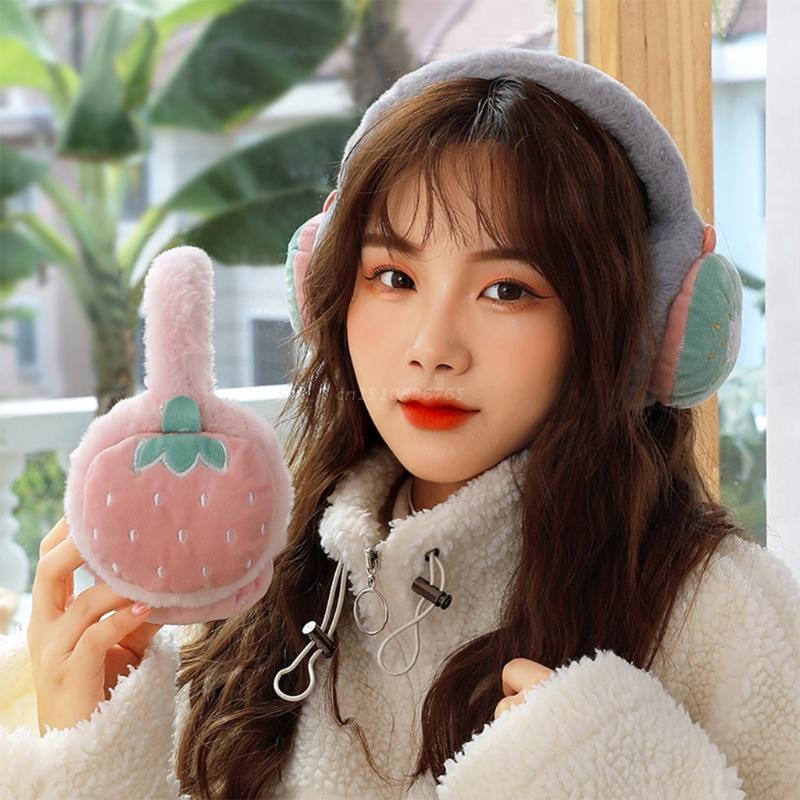 Adjustable Kid Fruit Ear Muffs Warm Soft Fluffy Cu... – Grandado