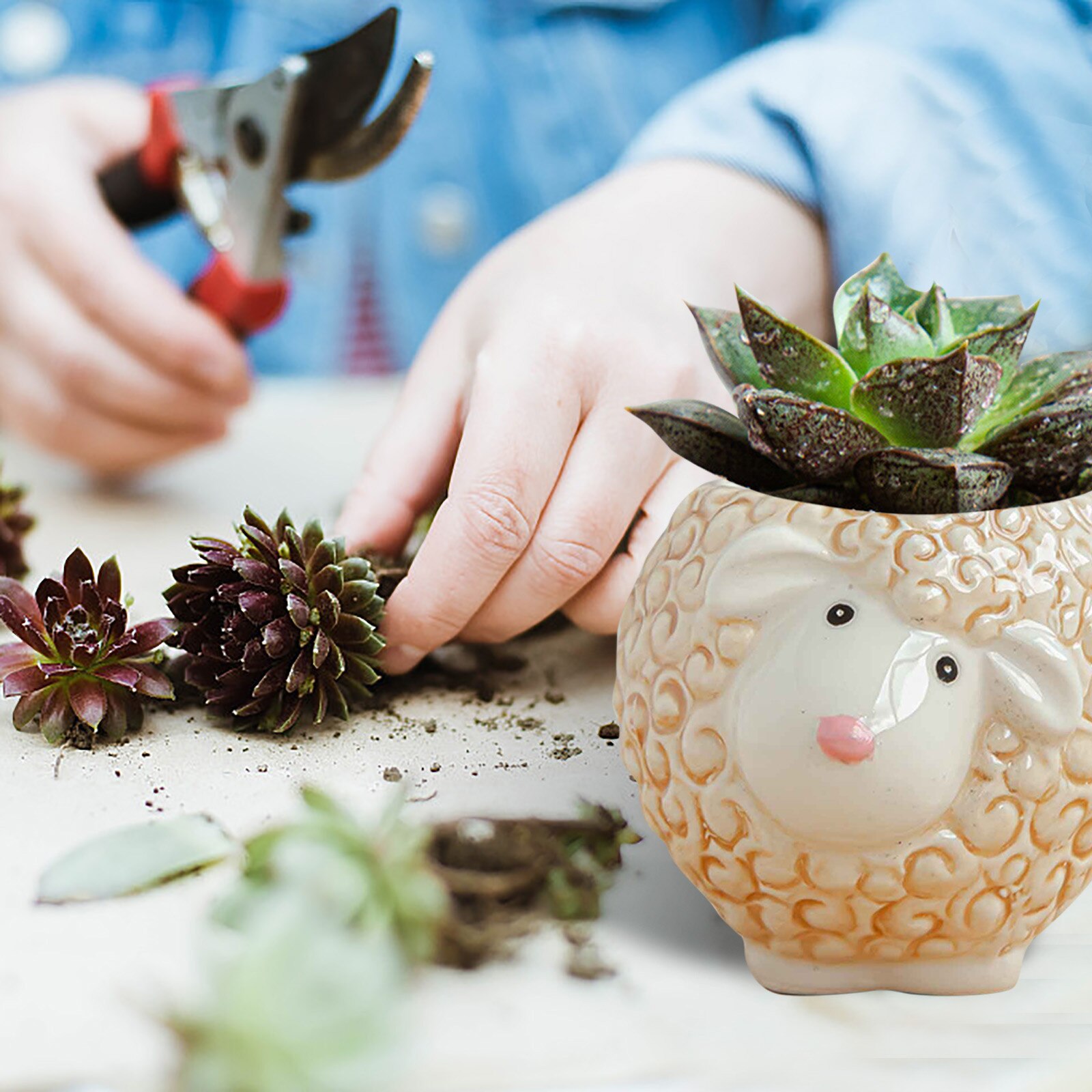 Cute Animal Flower Pot Ceramic Vase Planter Deskto... – Grandado Cute Animal Flower Pot Ceramic Vase Planter Deskto... – Grandado