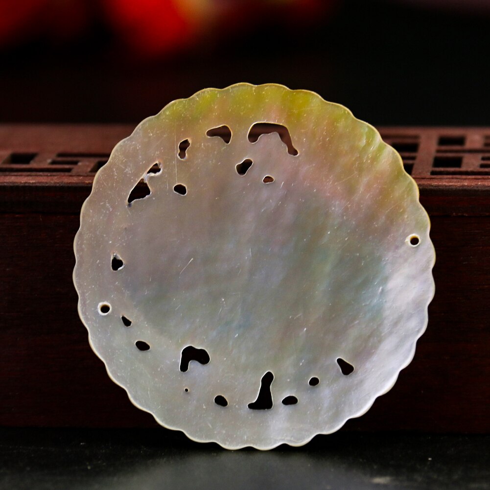 40mm Natural Yellow Mother of Pearl Shell Carving ... – Grandado